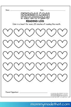 February Reading Log (Free Printable)