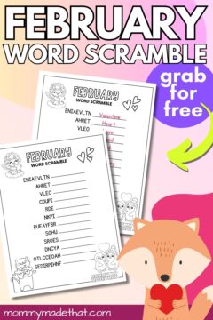 February Word Scramble (Free Printable!)