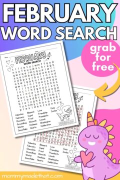February Word Search (Free Printable!)