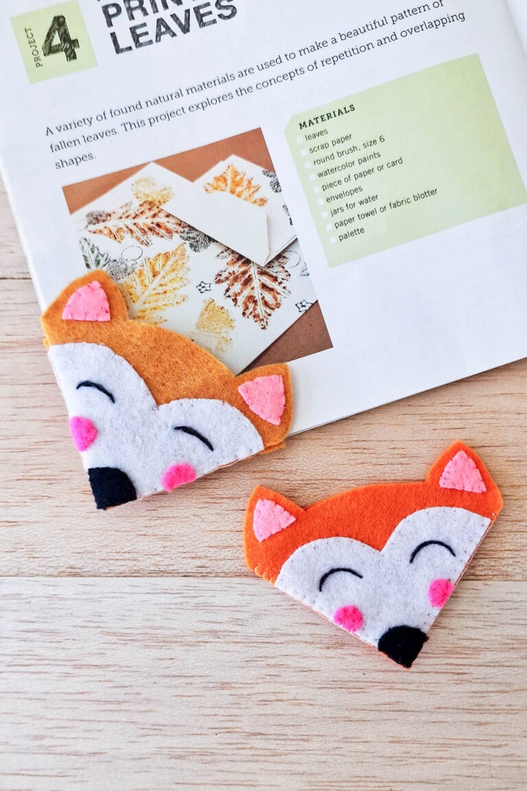 Adorable Felt Fox Corner Bookmark Craft (Free Printable Template)