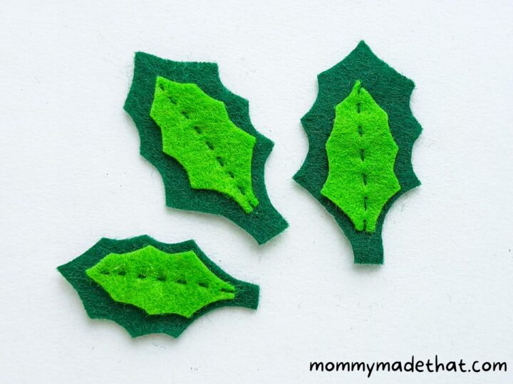 Felt Holly Berry Ornament (With Free Printable Pattern)