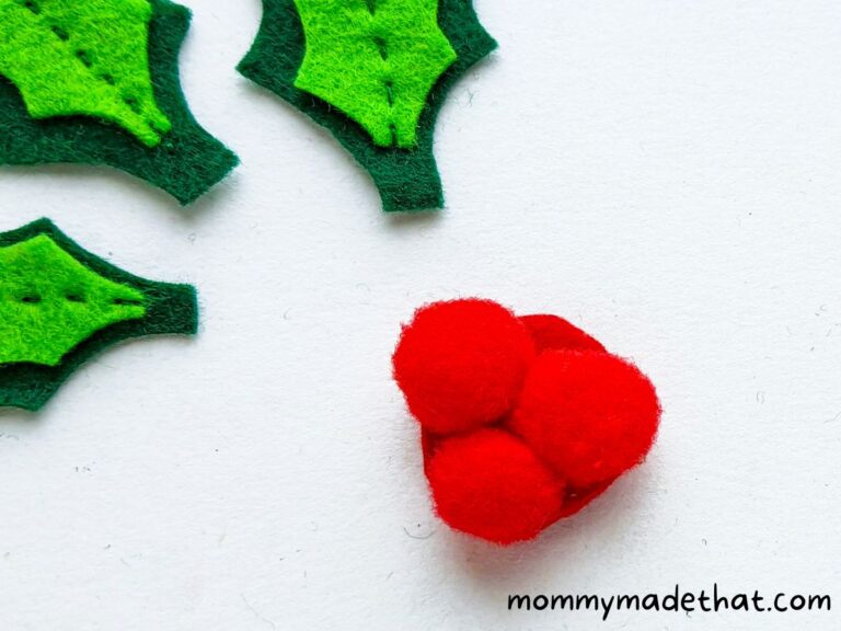 Felt Holly Berry Ornament (With Free Printable Pattern)