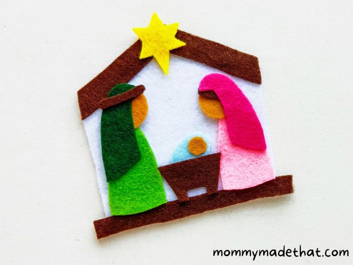 DIY Felt Nativity Ornament (With Free Printable Pattern)