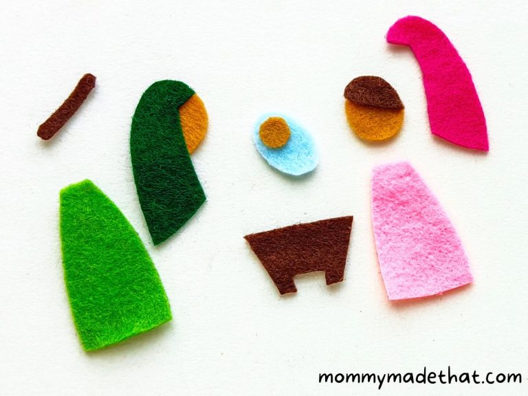 DIY Felt Nativity Ornament (With Free Printable Pattern)