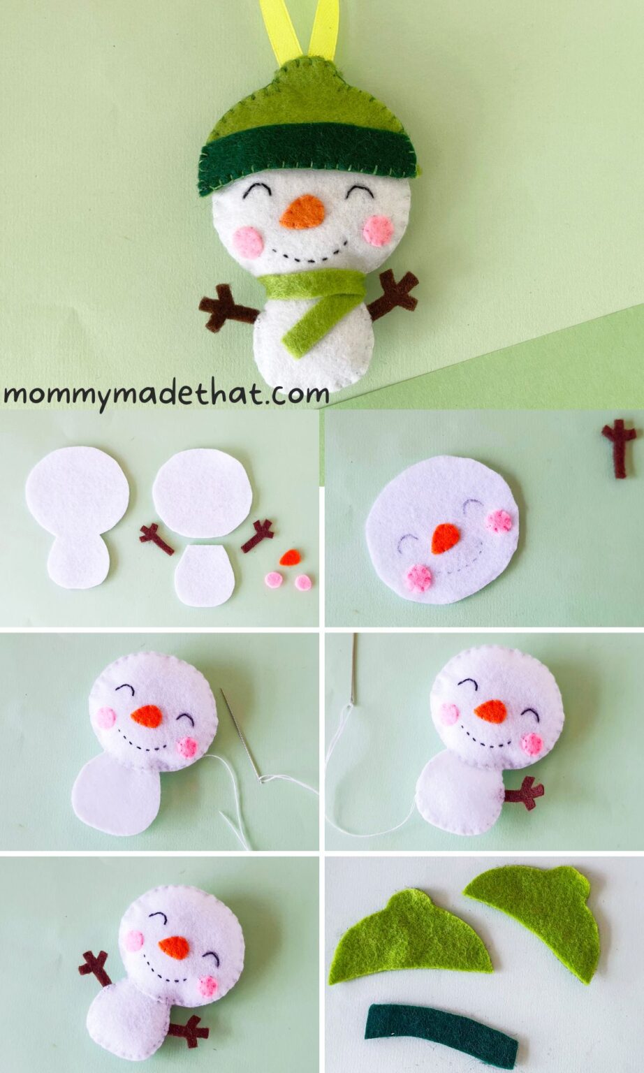 Felt Snowman Ornament (With Free Printable Pattern)