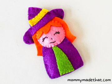 Cute Felt Witch (Grab the Free Printable Witch Pattern!)
