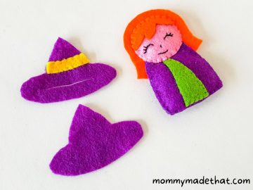 Cute Felt Witch (Grab the Free Printable Witch Pattern!)