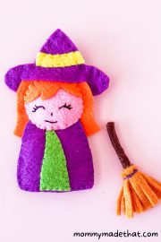Cute Felt Witch (Grab the Free Printable Witch Pattern!)