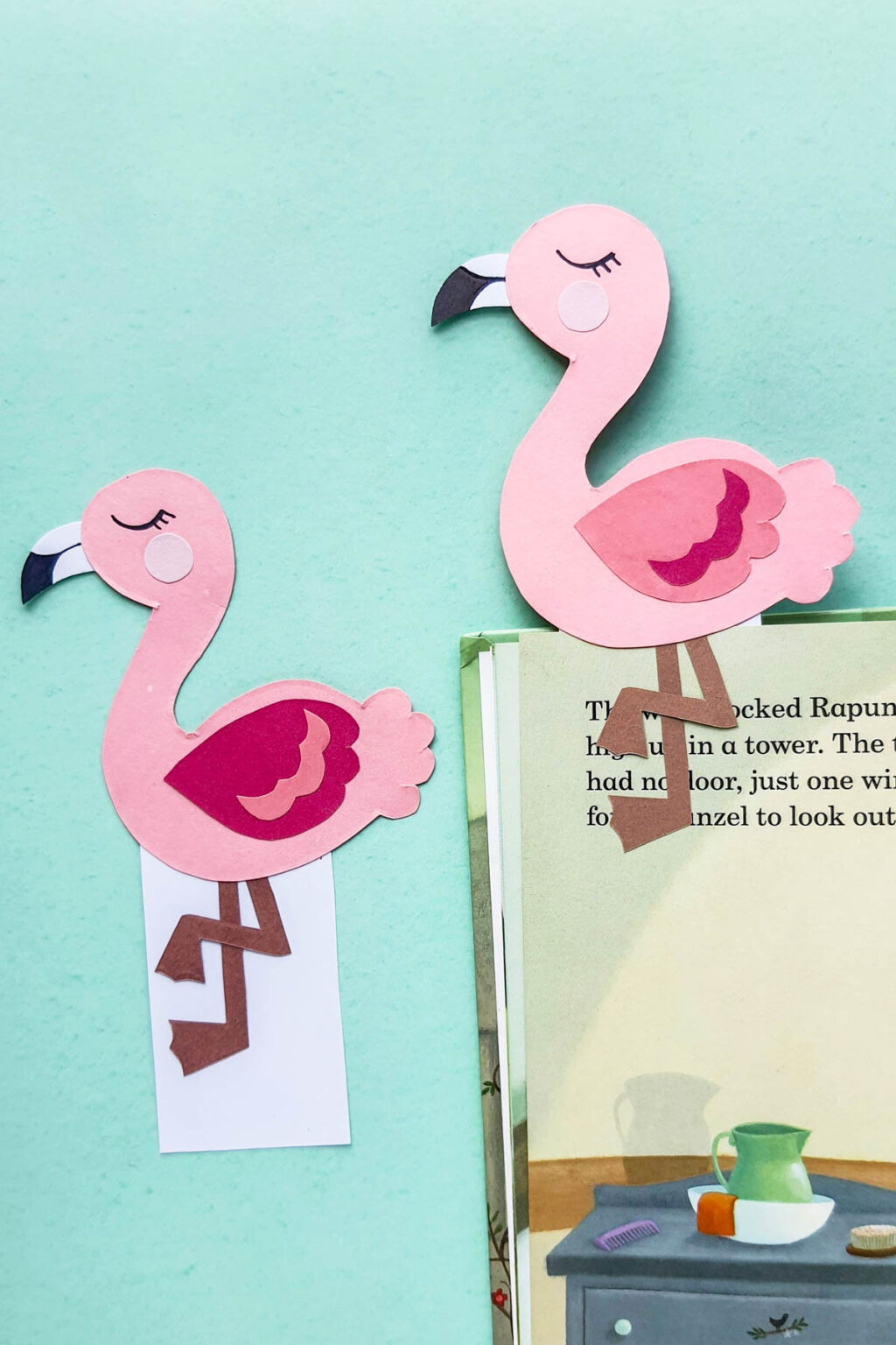 Flamingo Bookmark Craft (Free Printable Template)