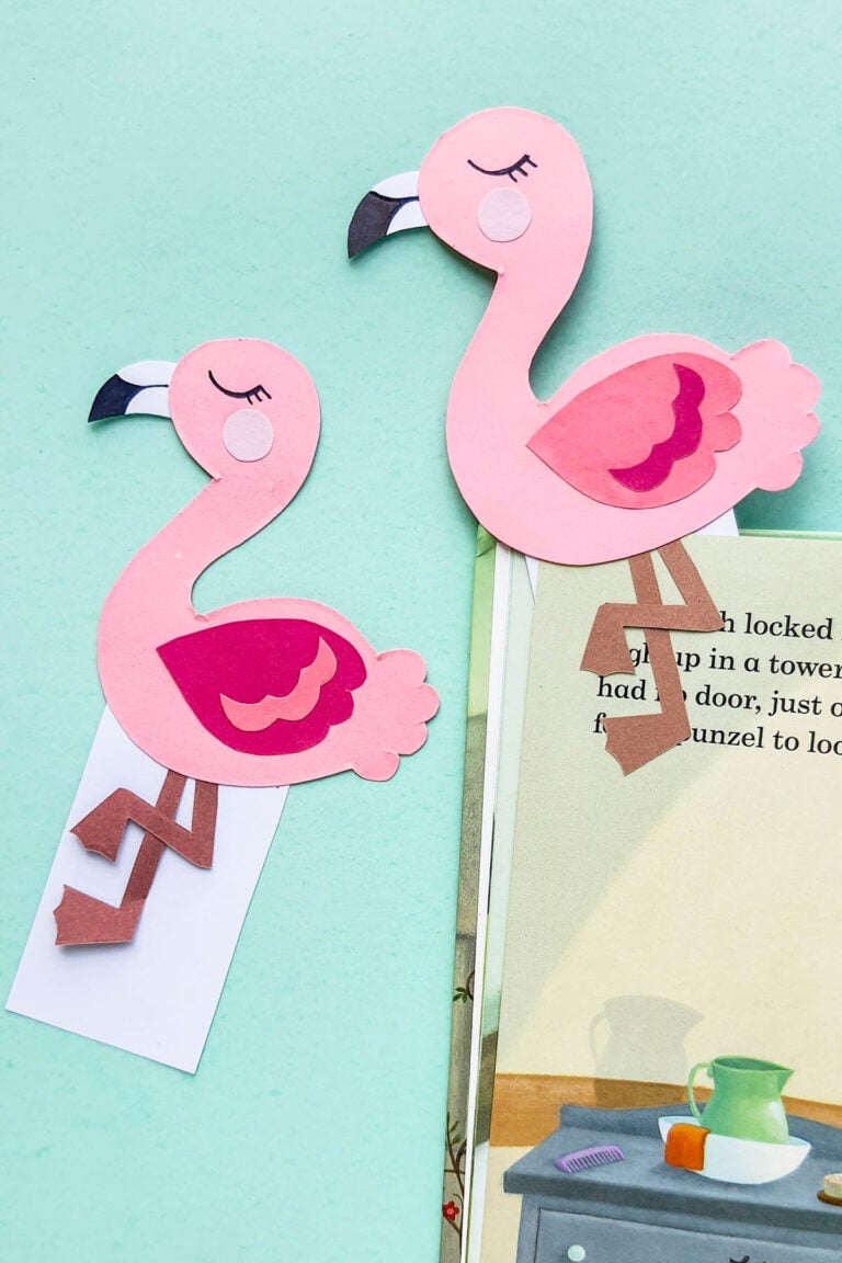 Flamingo Bookmark Craft (Free Printable Template)