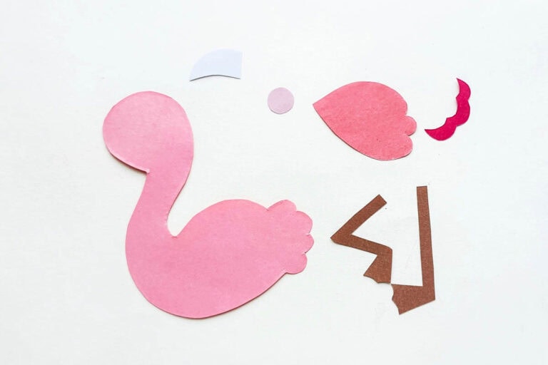 Flamingo Bookmark Craft (Free Printable Template)