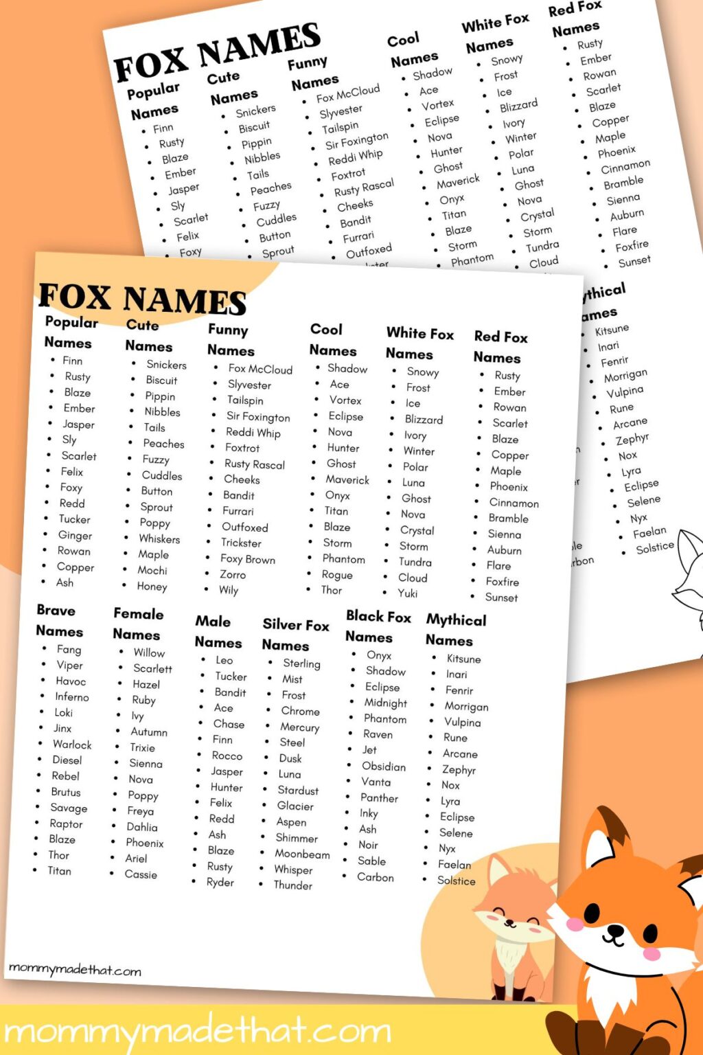 Fox Names: Cute, Cool & Unique Name Ideas