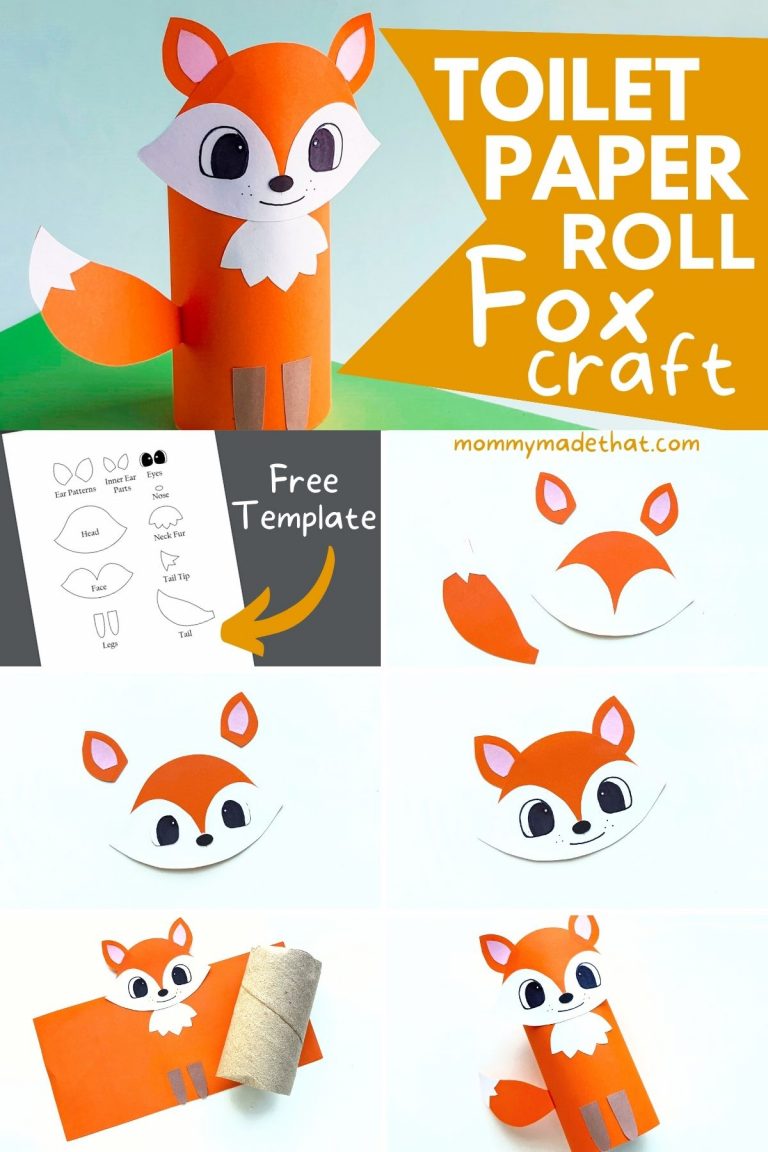 Toilet Paper Roll Fox Craft (+Free Printable Template)