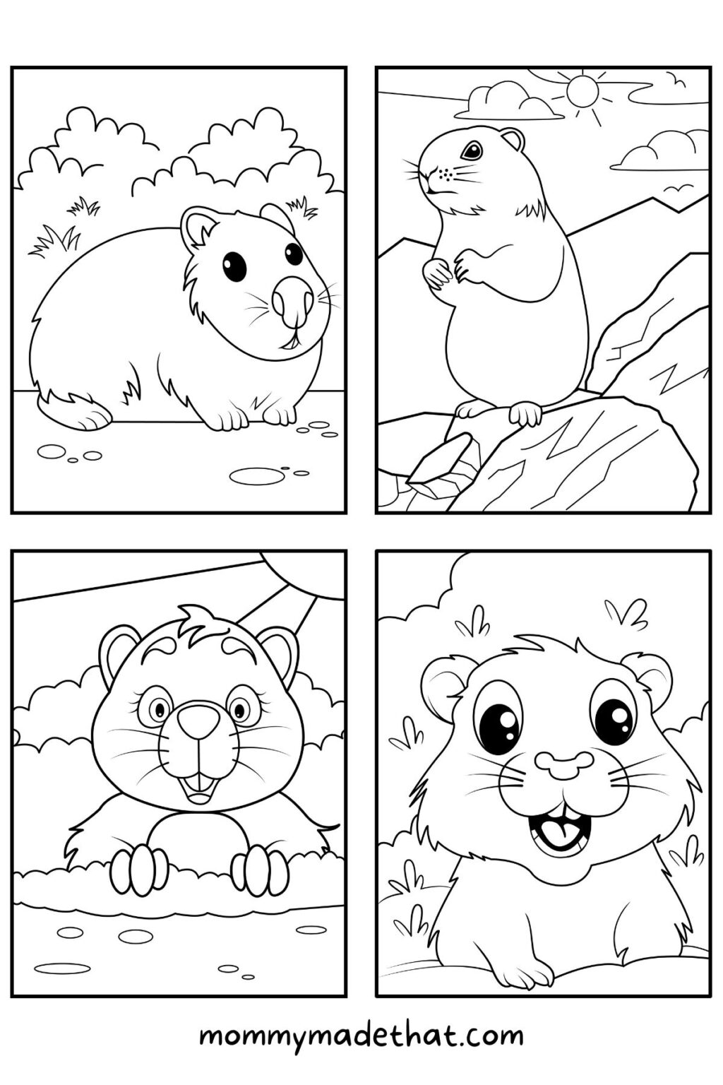 Groundhog Day Coloring Pages