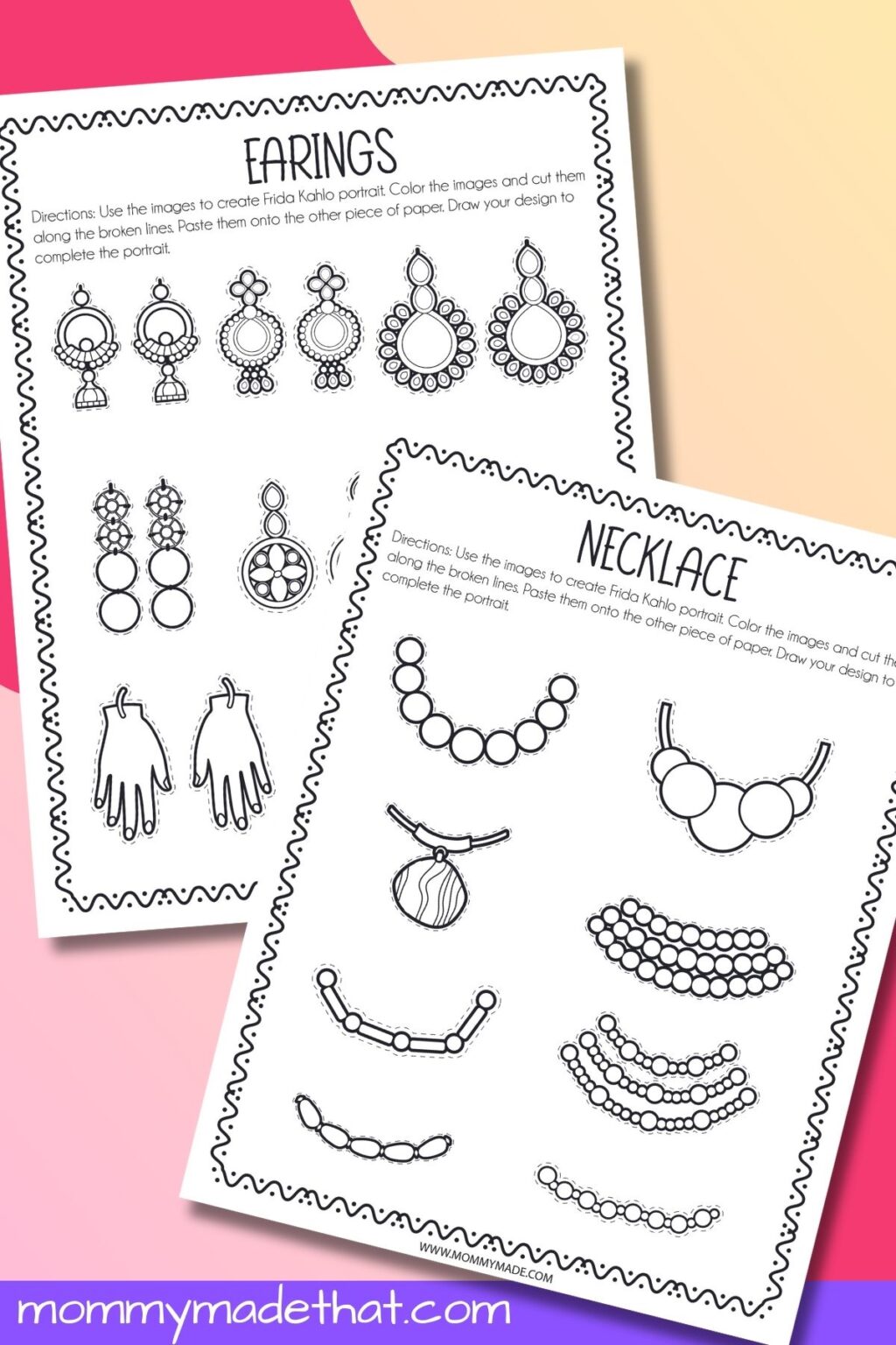 Printable Frida Kahlo Art Project (Free Template)