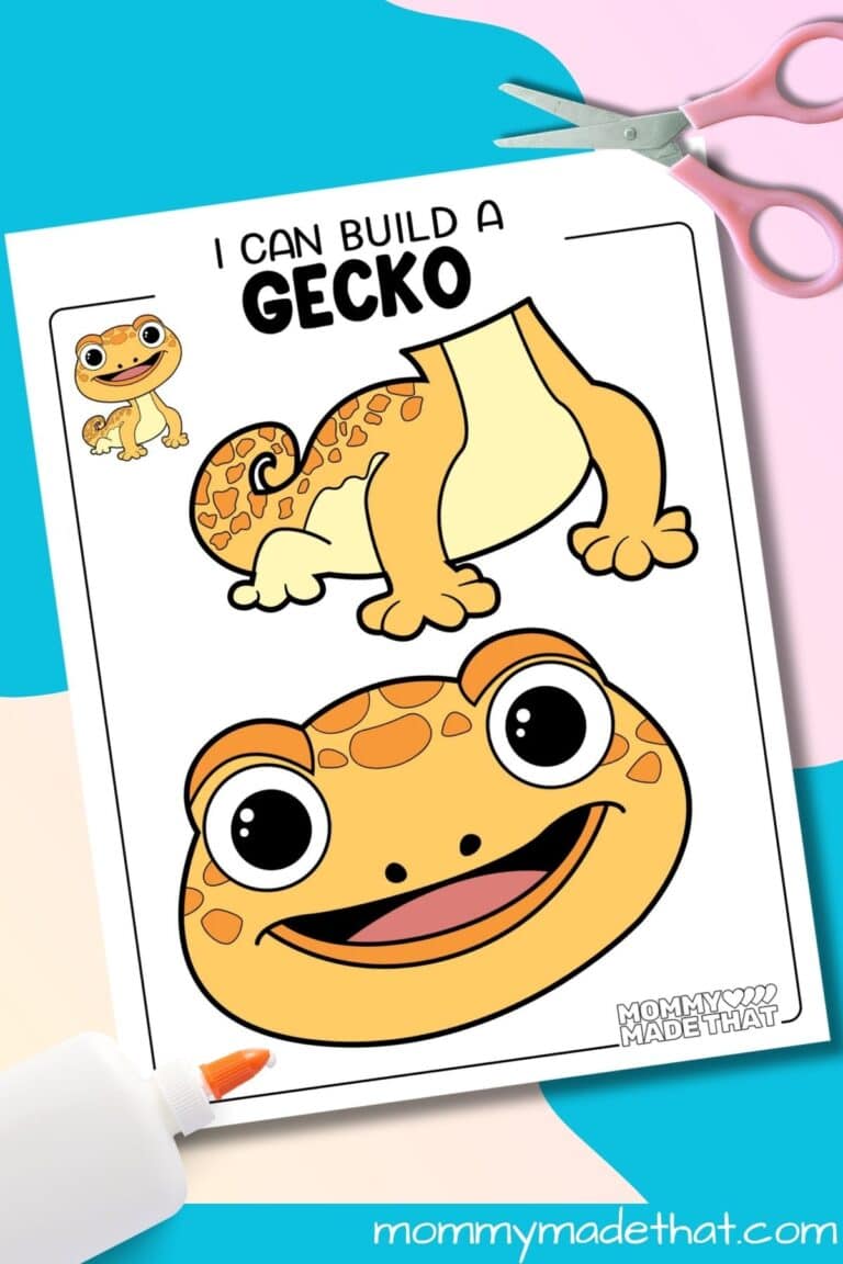 Printable Gecko Craft (Free Template)