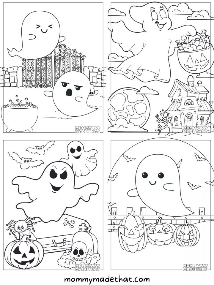 Spooktacular Ghost Coloring Pages (Lots of Free Printables!)