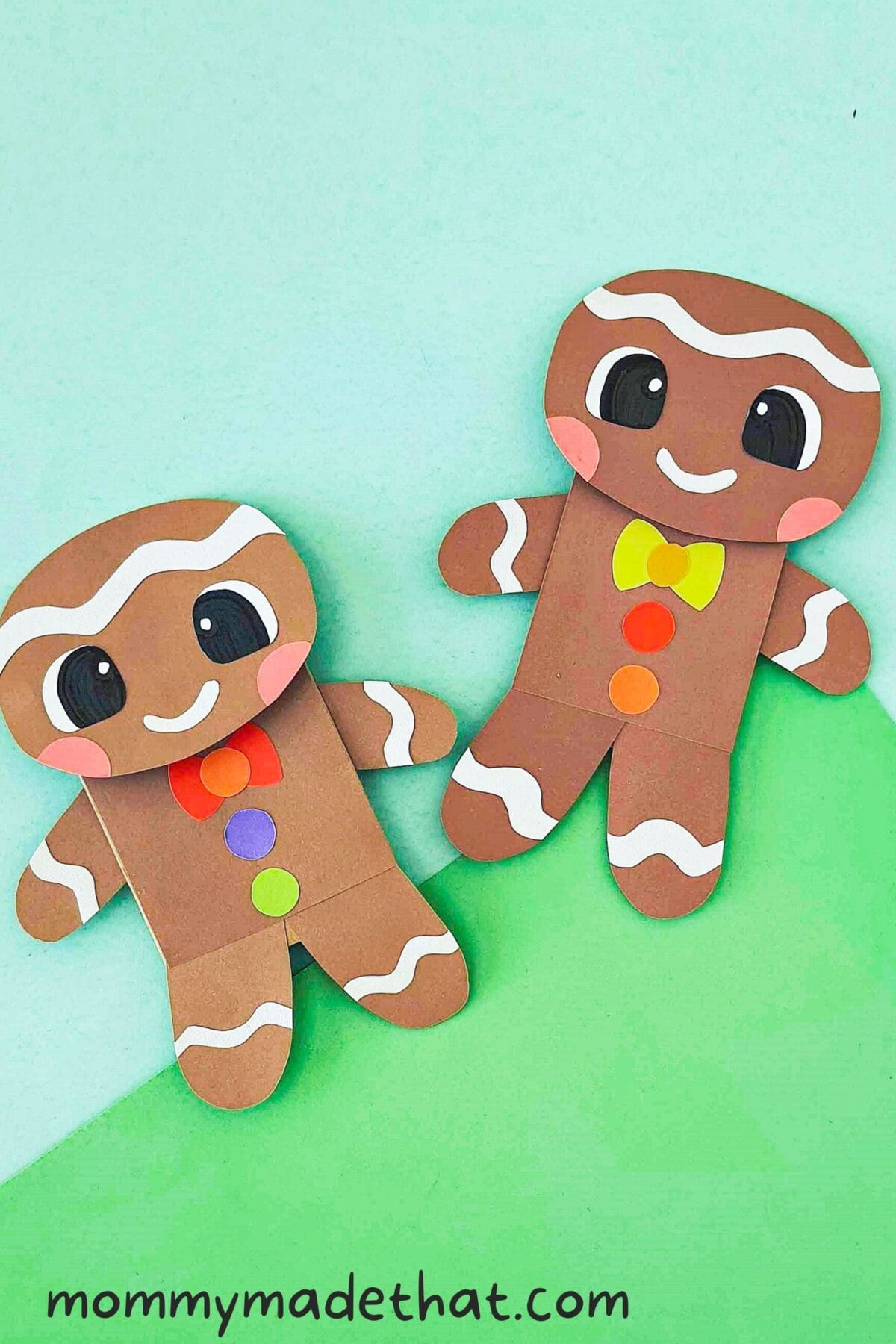 Paper Bag Gingerbread Man Puppet Craft (Free Template)