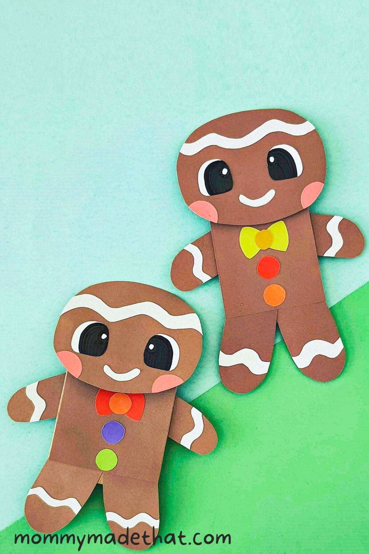 Paper Bag Gingerbread Man Puppet Craft (Free Template)