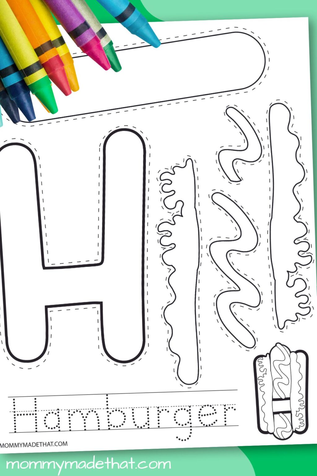 H is for Hamburger Printable Craft