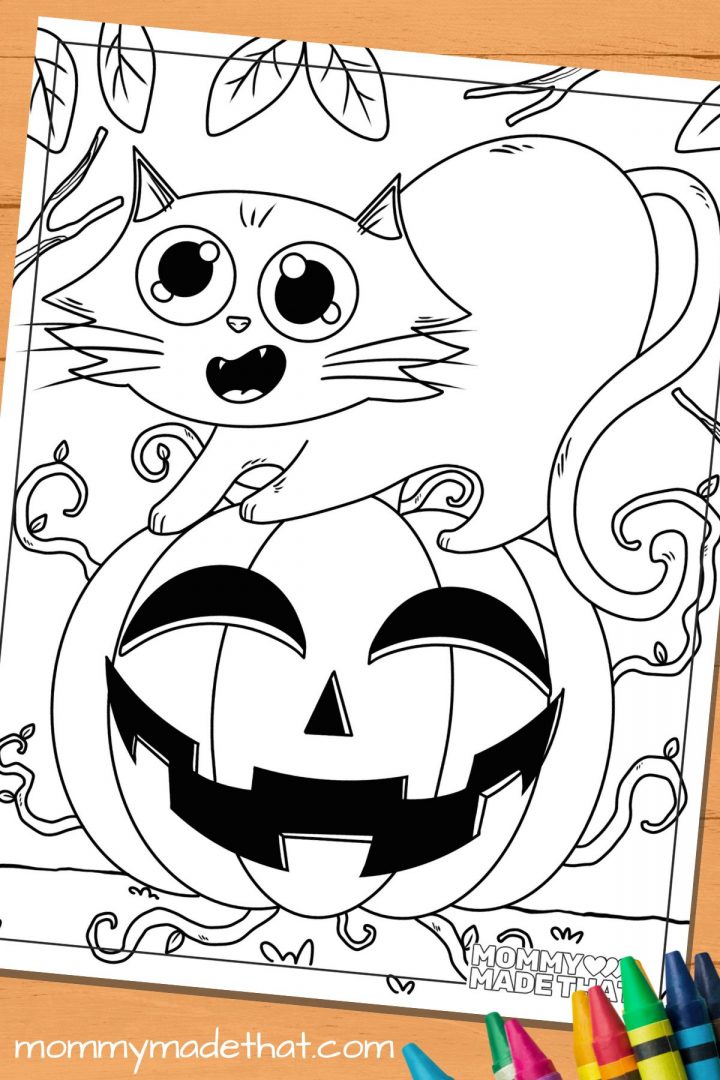Halloween Cat Coloring Pages (Lots of Free Printables!)