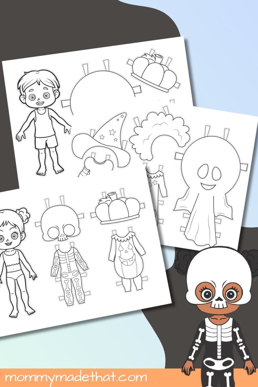 Halloween Paper Dolls (Free Dress up Printables)