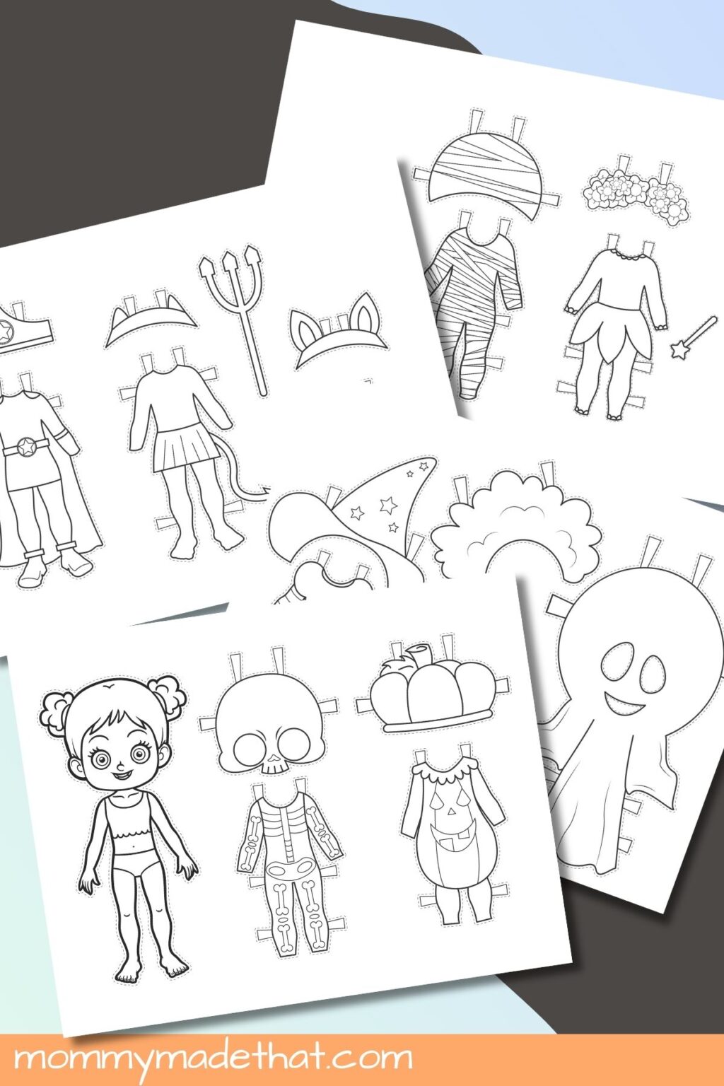 Halloween Paper Dolls (Free Dress up Printables)