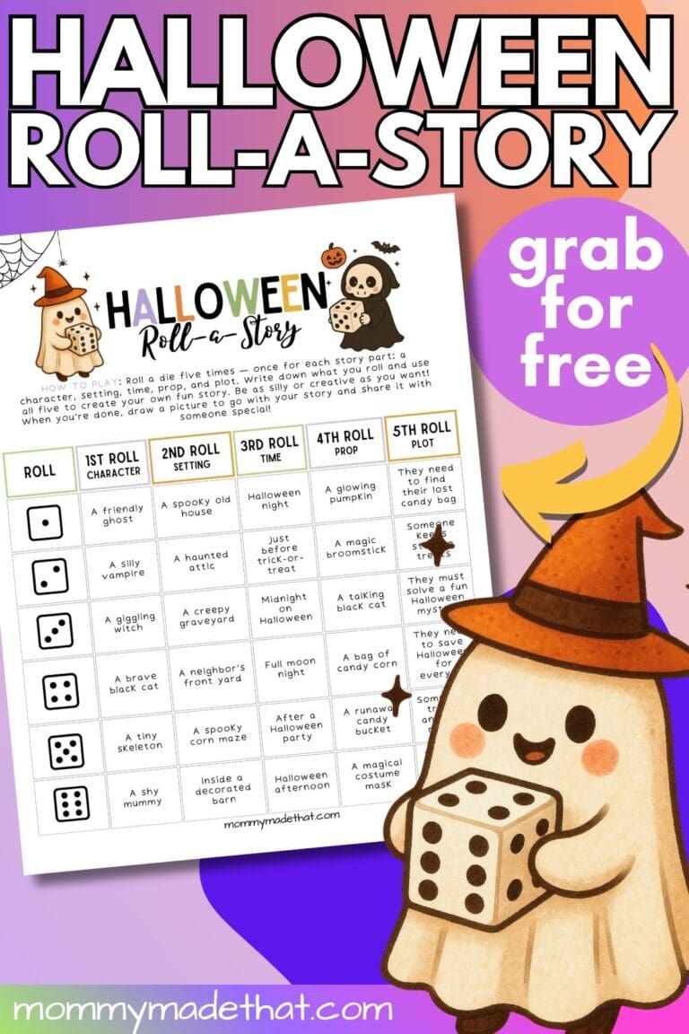 Halloween Roll-a-Story (Free Printable Writing Activity)