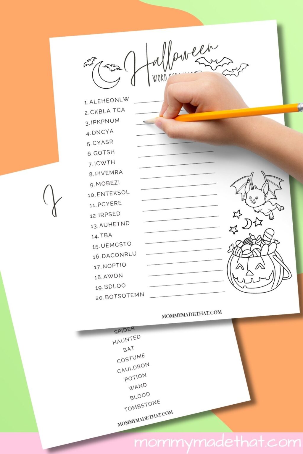 Halloween Word Scramble (Free Printable)