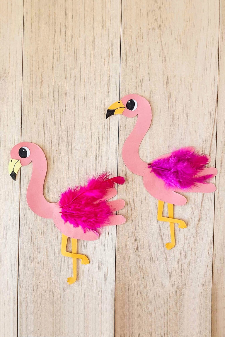Handprint Flamingo Craft (Free Printable Template)