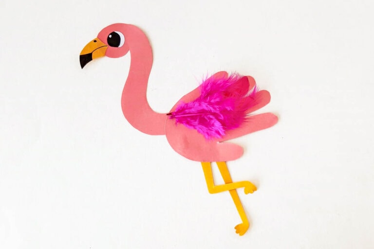 Handprint Flamingo Craft (Free Printable Template)