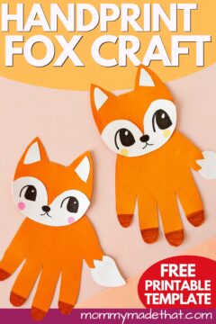Handprint Fox Craft (Free Printable Template)