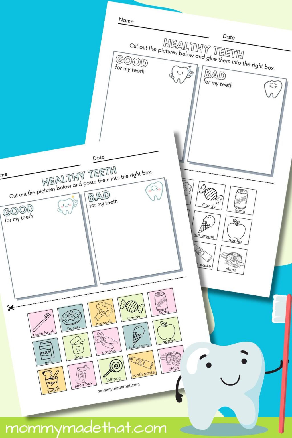 Healthy Teeth Sorting Worksheet (Free Printable)