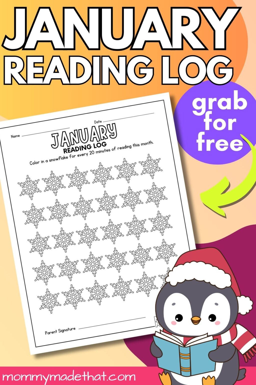 January Reading Log (Free Printable)