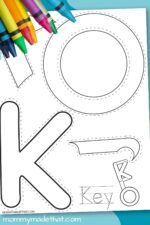 K is for Key Craft: Free Printable Letter K craft