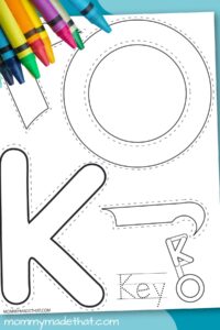 K is for Key Craft: Free Printable Letter K craft