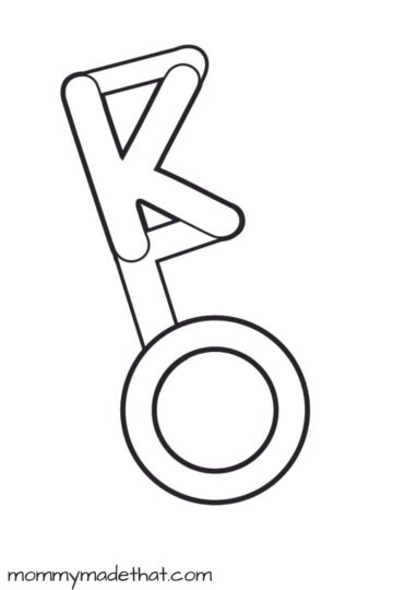 K is for Key Craft: Free Printable Letter K craft