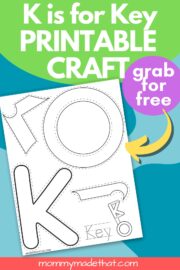 K is for Key Craft: Free Printable Letter K craft