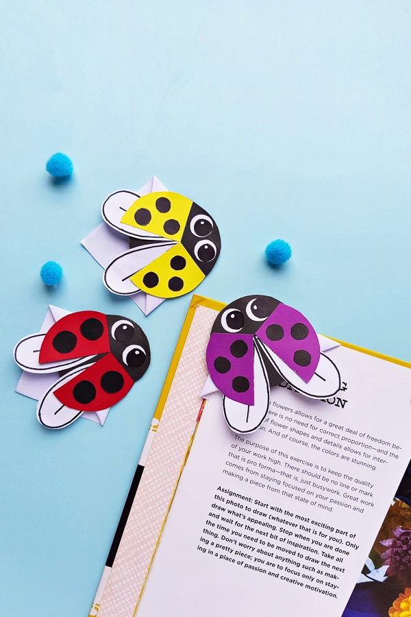 DIY Ladybug Bookmarks