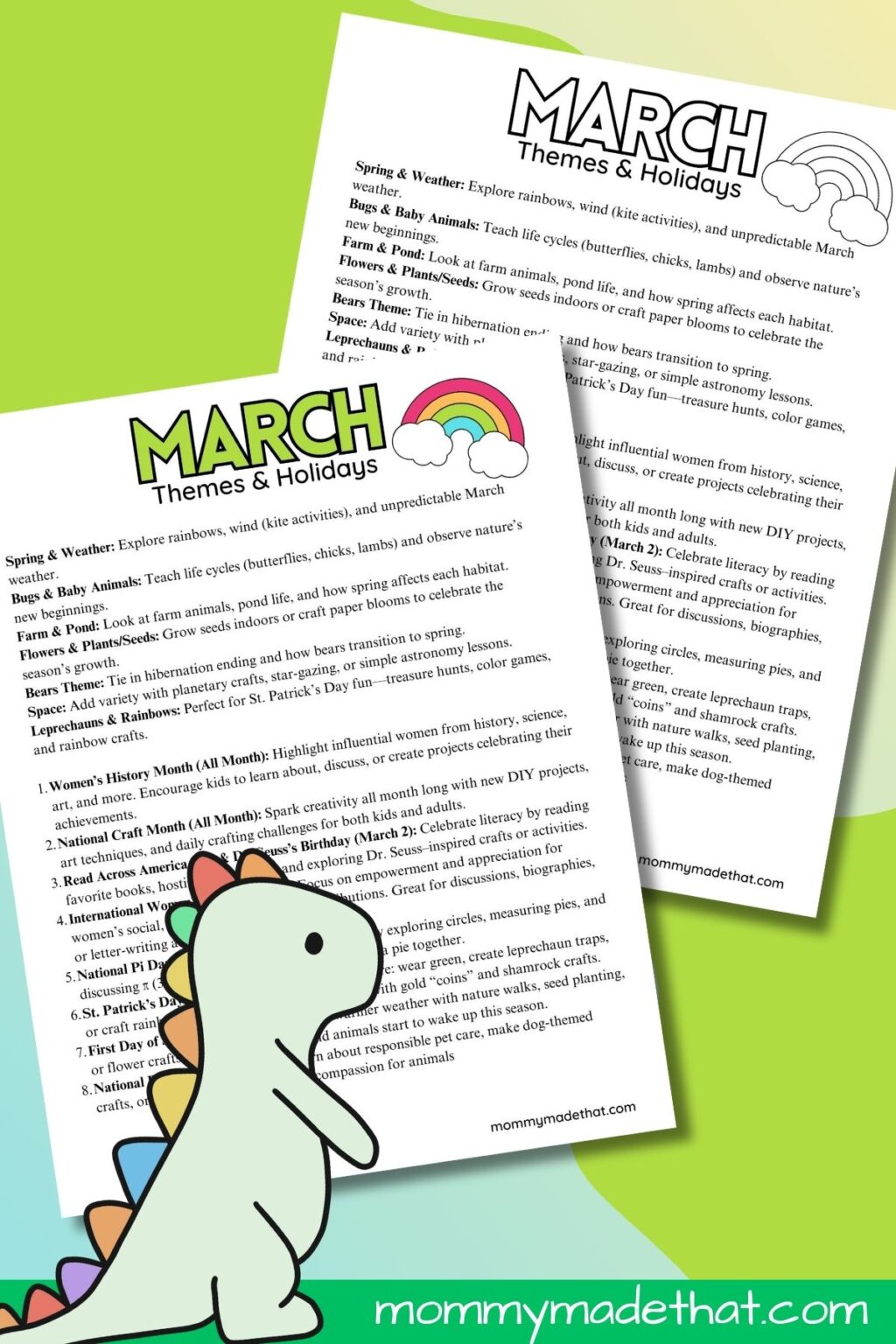 March Themes & Holidays