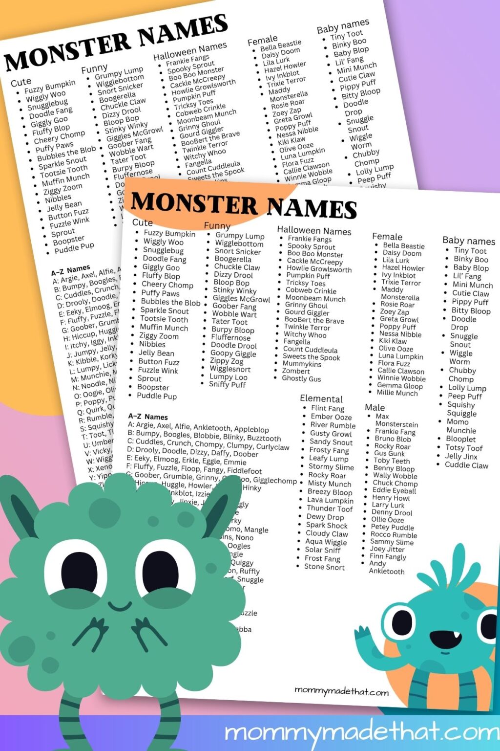 100+ Monster Names (From Cuddly to Spooky to Funny!)