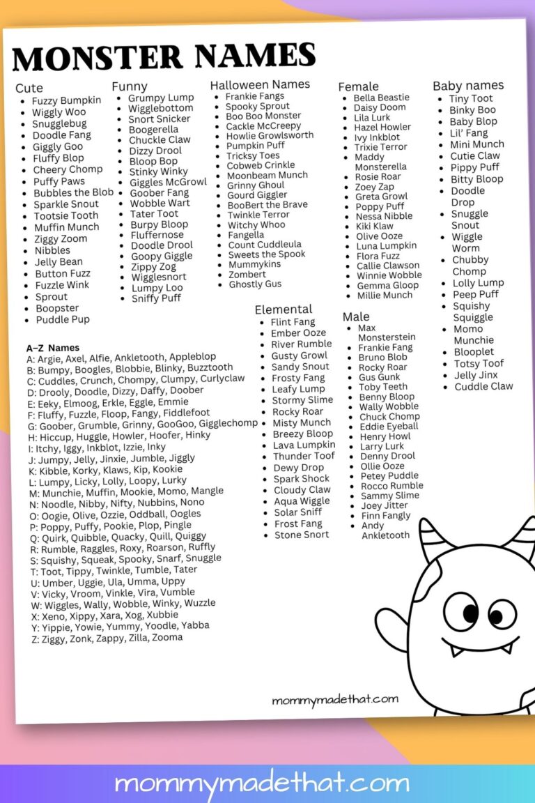 100+ Monster Names (From Cuddly to Spooky to Funny!)