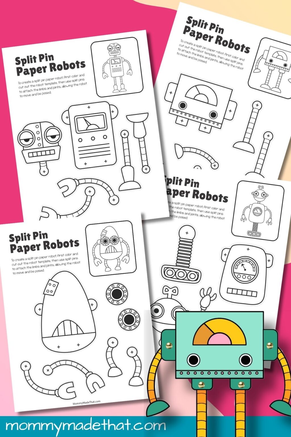Build Your Own Movable Robots: Free Split Pin Robot Templates!