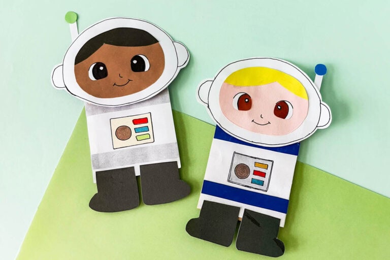 Paper Bag Astronaut Craft (Free Printable Template)