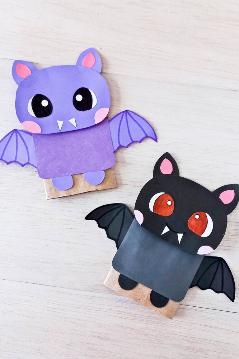 Paper Bag Bat Craft (With Free Printable Template)