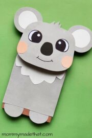 Paper Bag Koala Craft (Free Puppet Template)