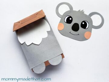 Paper Bag Koala Craft (Free Puppet Template)