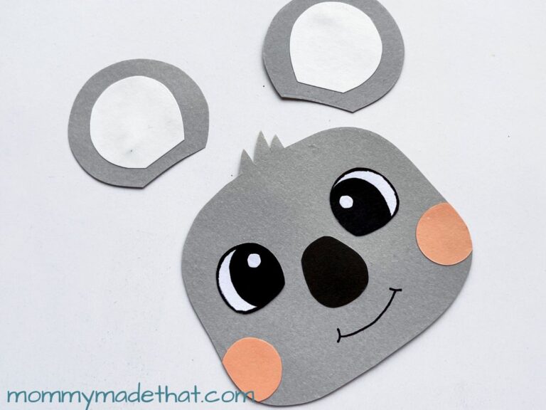 Paper Bag Koala Craft (Free Puppet Template)