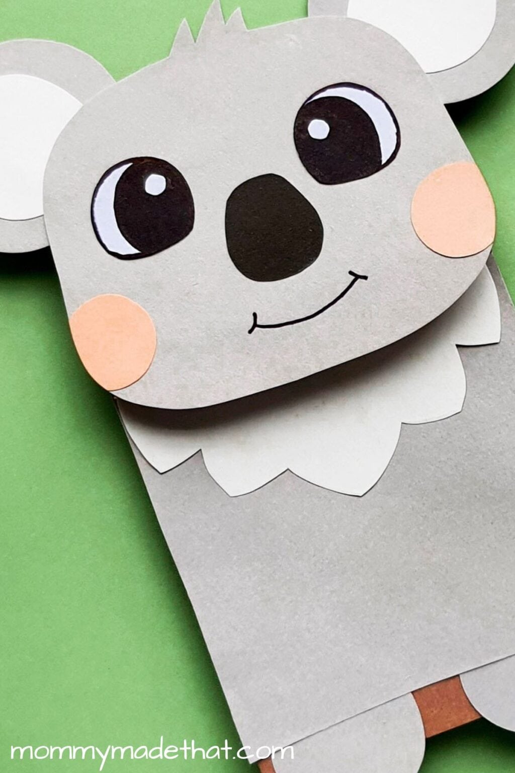 Paper Bag Koala Craft (Free Puppet Template)