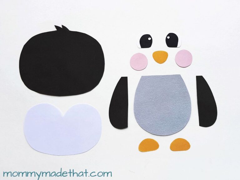 Paper Bag Penguin Craft (With Free Printable Puppet Template)